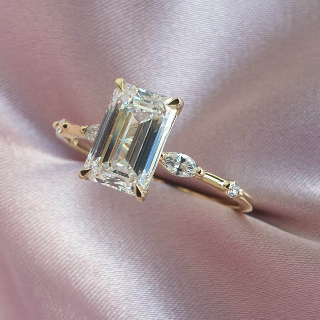 Emerald Celestial Engagement Ring - Aurupt Jewellers