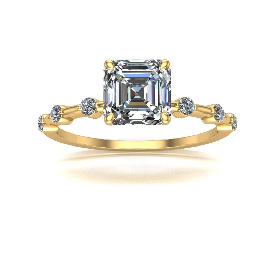 Asscher Celestial Engagement Ring - Aurupt Jewellers